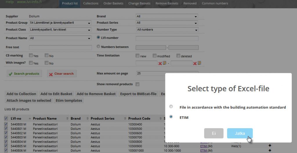 Adding ETIM-information – LVI-Info - LVI-Info